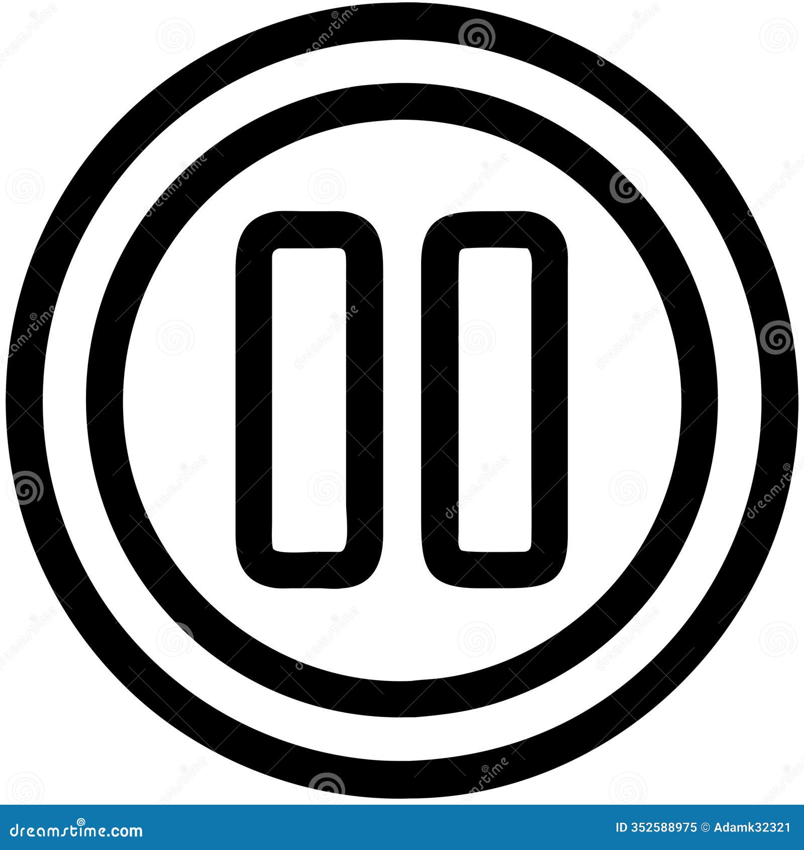 Minimalist Pause Button Vector for Media Control Interfaces Stock ...