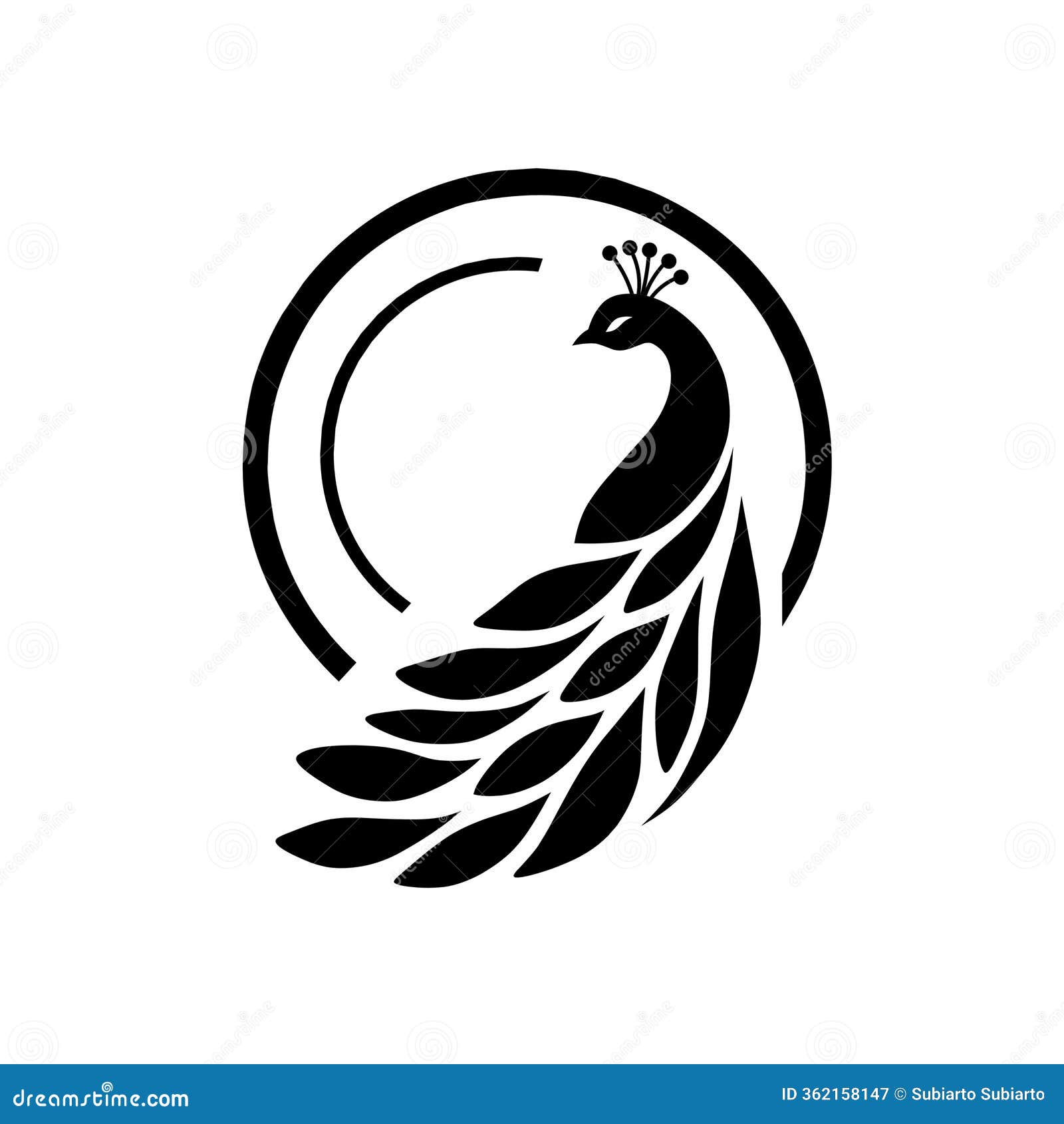 Minimalist Peacock Silhouette Logo Stock Image | CartoonDealer.com ...