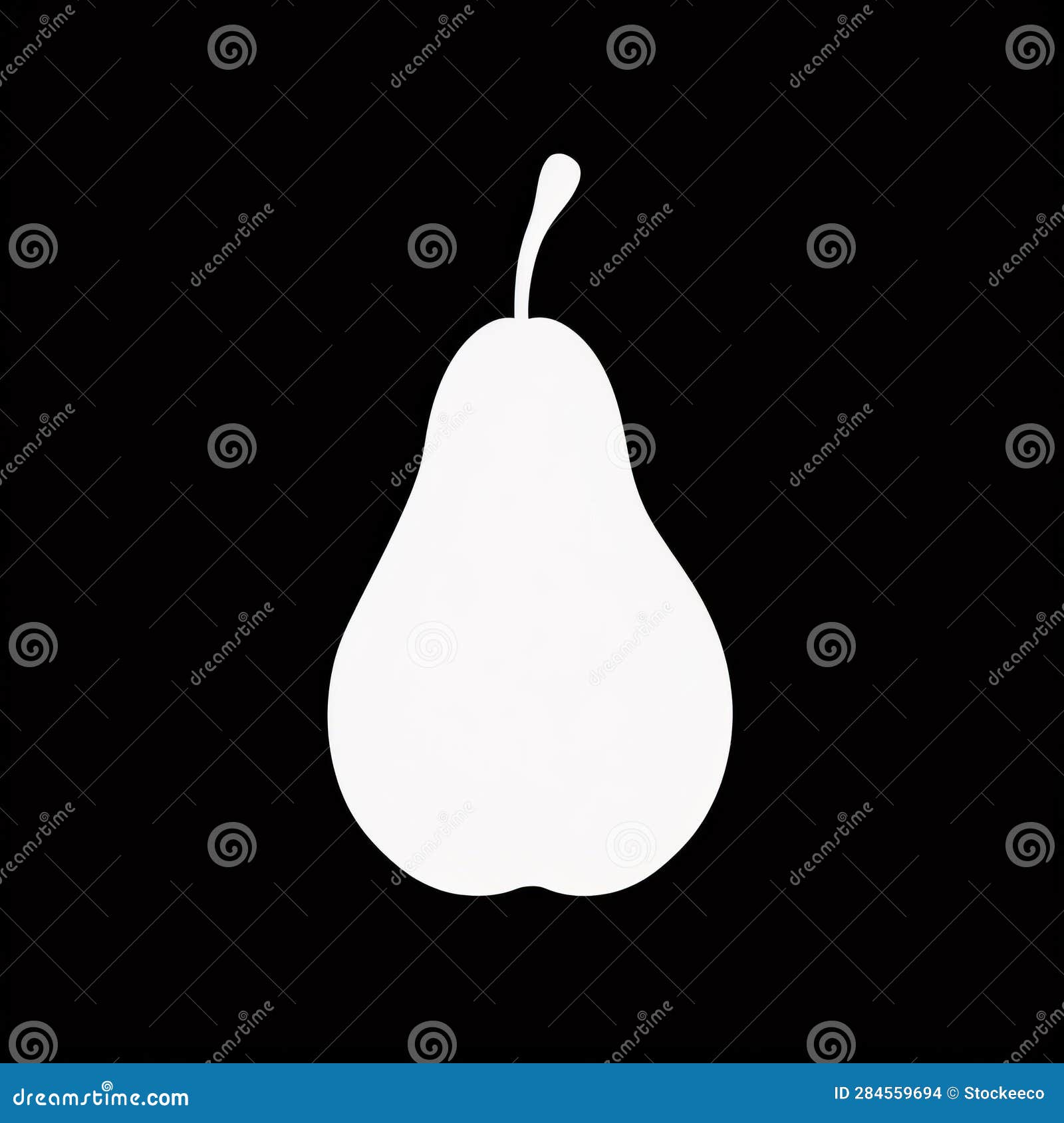 Minimalist Pear Silhouette Icon On Black Background Royalty-Free Stock ...