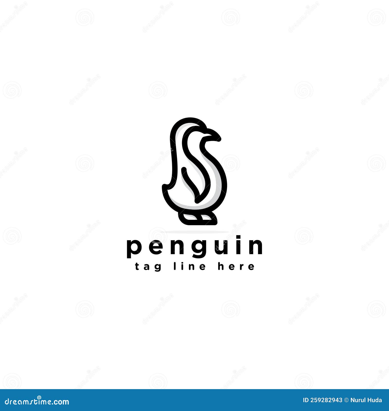 Minimalist Penguin Logo Design, Penguin Logo Line Simple Vector Icon ...