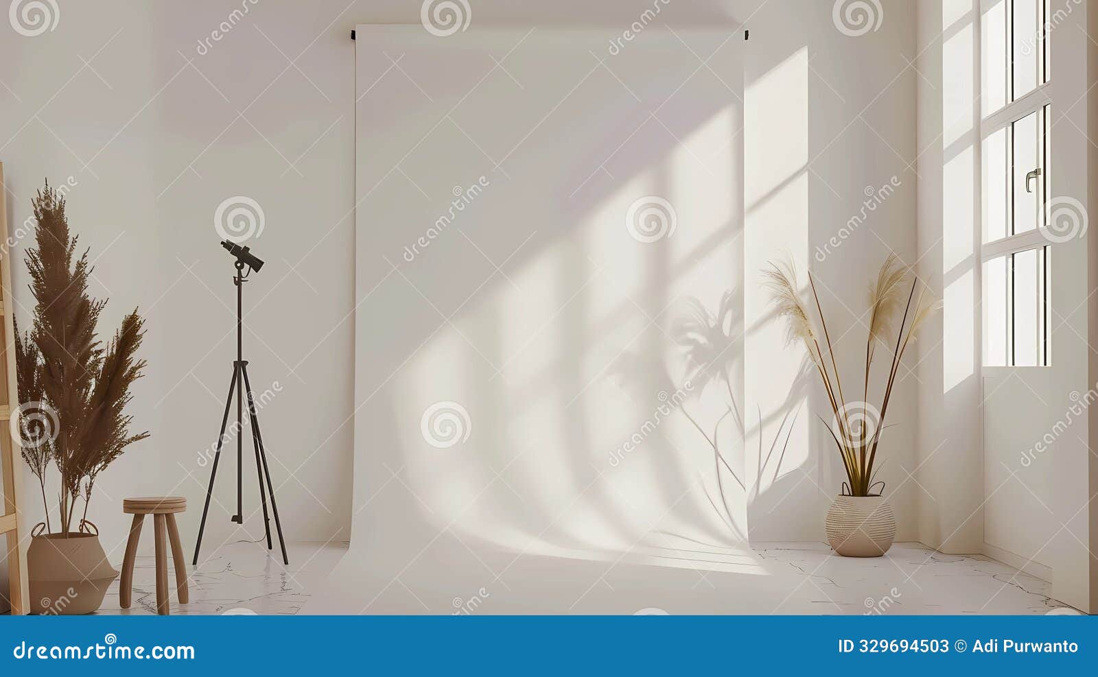 Minimalist Photo Studio Setup with Natural Light Stock Image - Image of ...