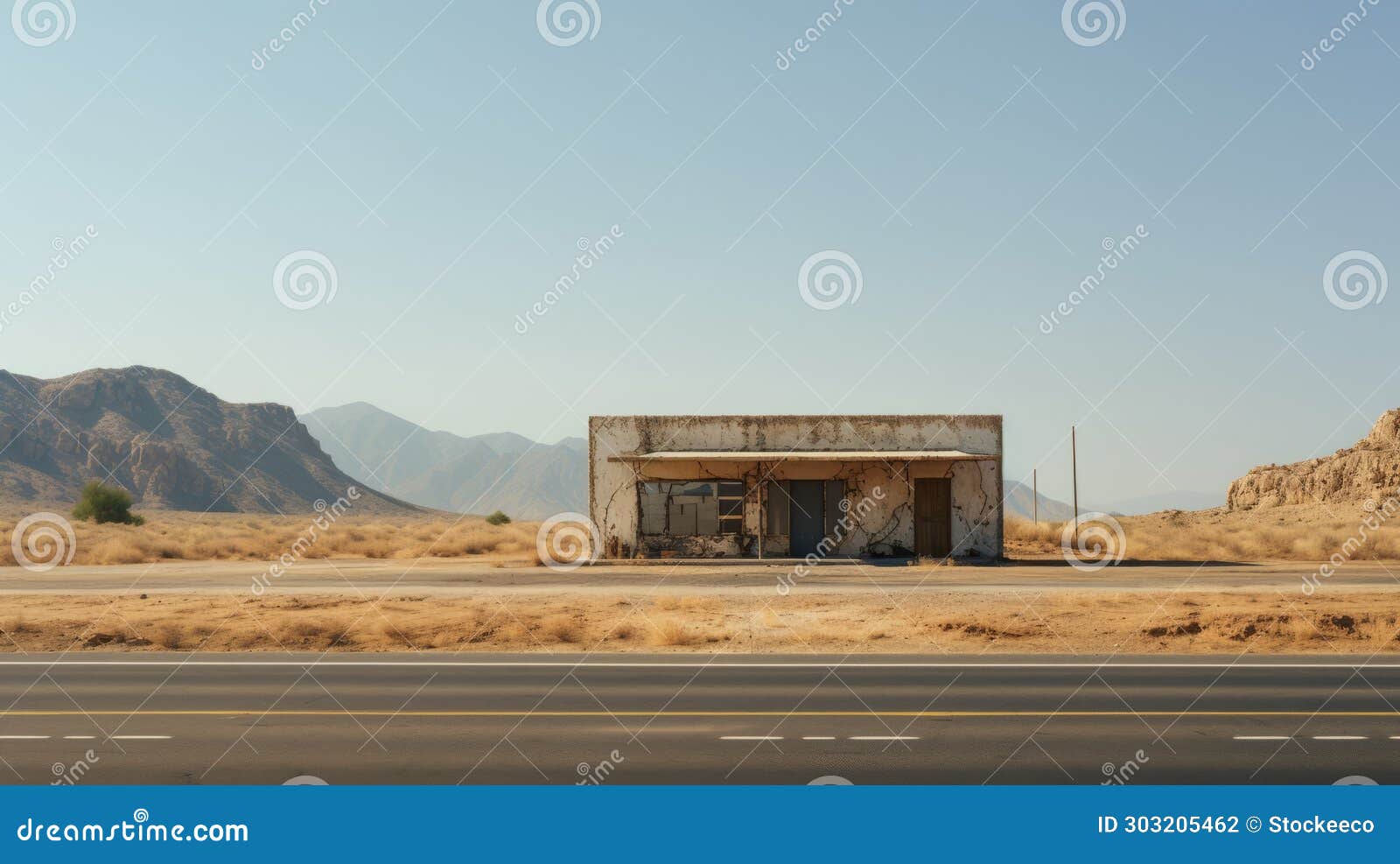 Minimalist Photography Abandoned Gas Station in the Desert Stock ... Minimalist Photography Abandoned Gas Station in the Desert Stock ...