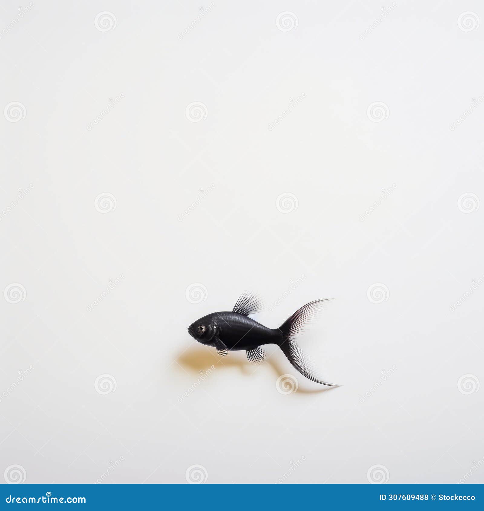 Minimalist Photography: Tiny Black Fish on White Surface Stock ...