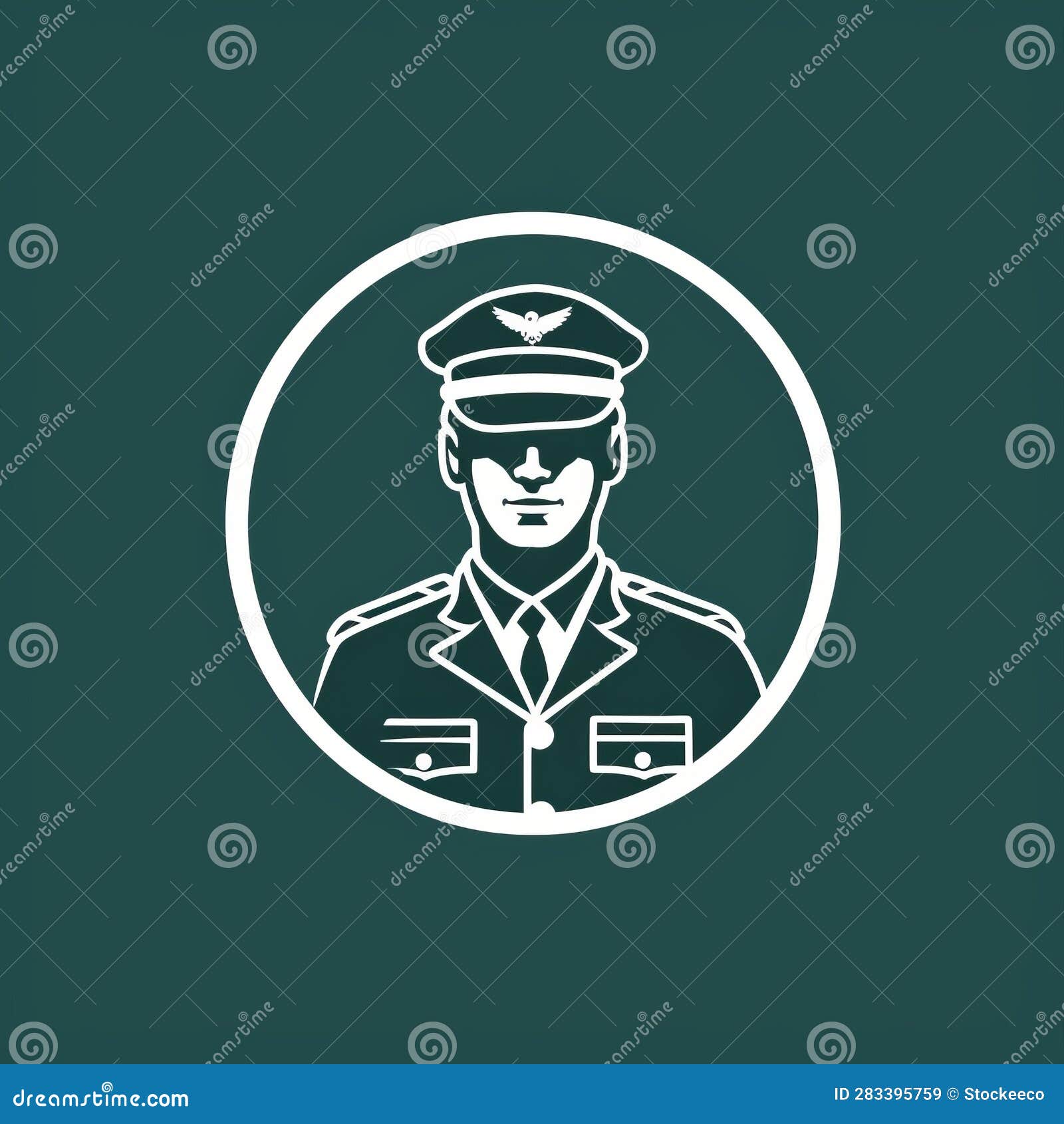 Minimalist Pilot Icon in Realist Style Stock Illustration ...