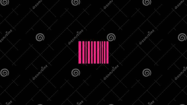 Minimalist Pink Barcode on Black Background Stock Illustration ...
