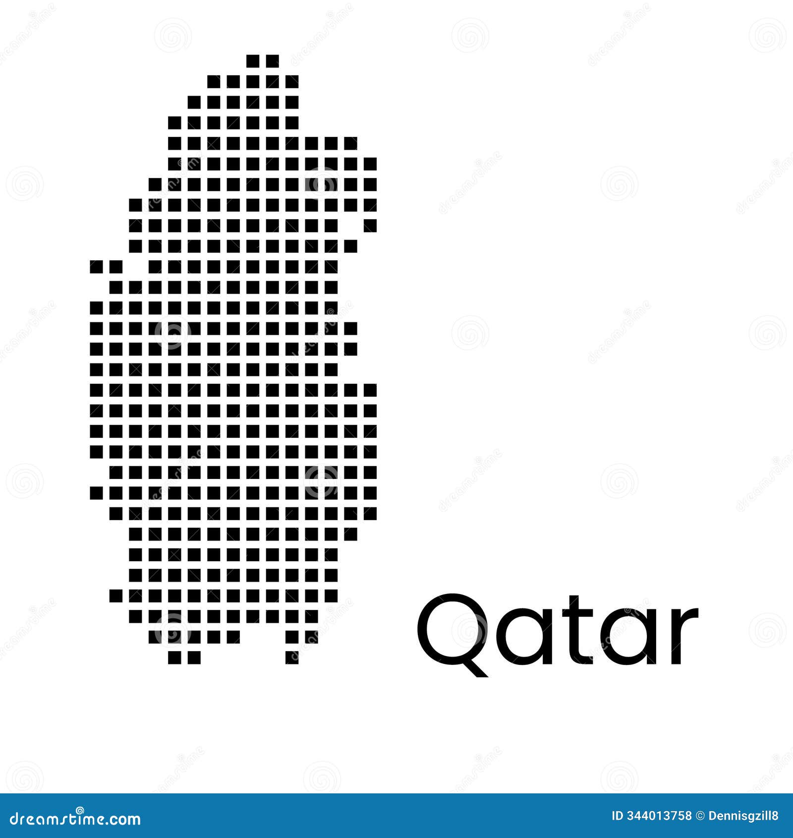 Pixel Art Map of Qatar - Minimalist Black Design Stock Vector ...