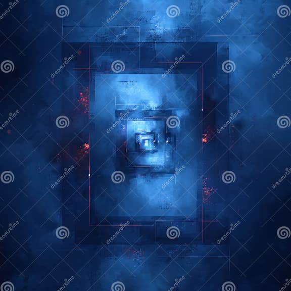 Minimalist Pixel Art, Square and Rectangular Blocks, Blue Color Palette ...