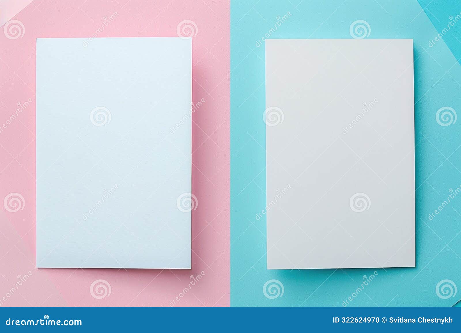 Minimalist Plain White Blank A4 Empty Sheet Card Mockup On Retro Pastel ...