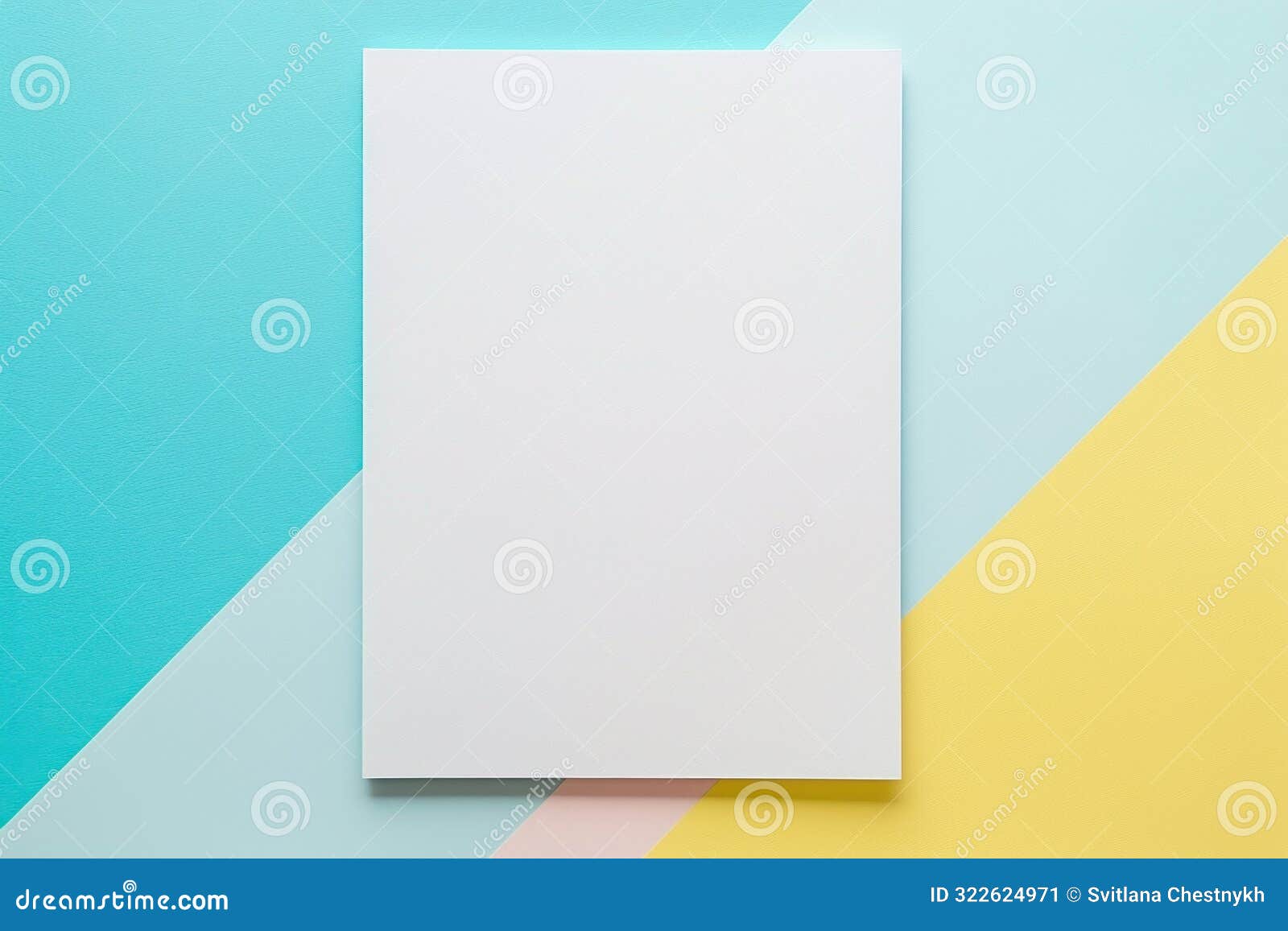 Minimalist Plain White Blank A4 Empty Sheet Card Mockup On Retro Pastel ...