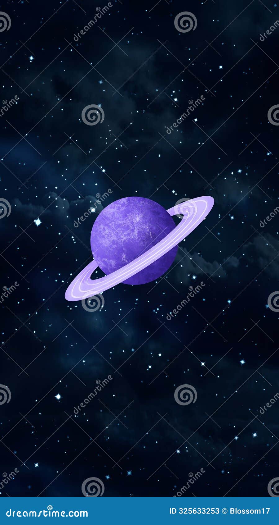 Minimalist Planet Wallpaper. Dark Blue Background with a Large Deep ...