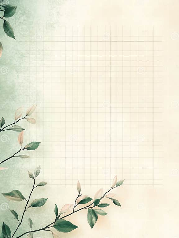 Elegant Planner Layout with Subtle Grid Lines and Minimalist Floral ...
