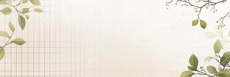 Minimalist Planner Layout Featuring Subtle Grid Lines and Botanical ...