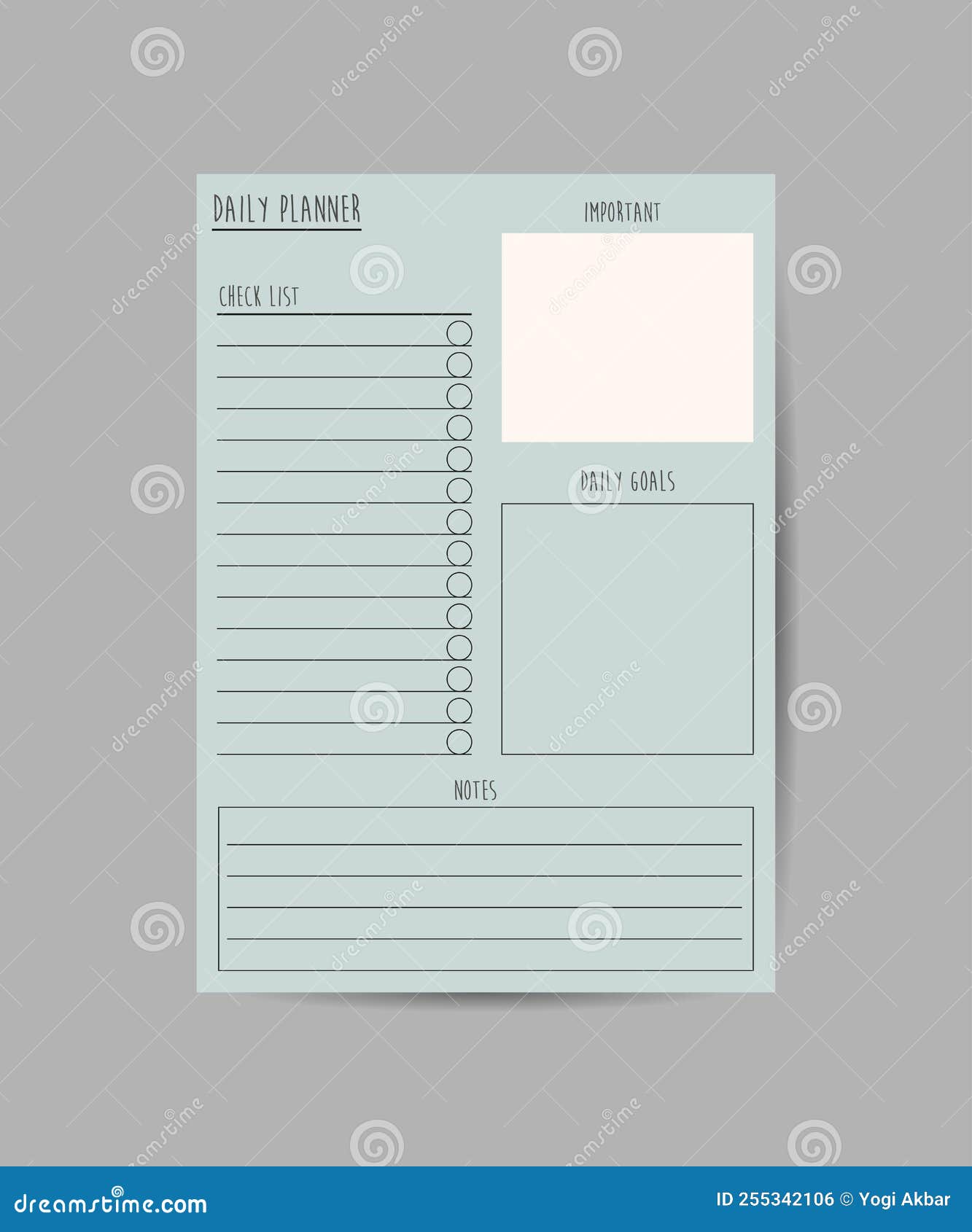 Minimalist Planner Sheet. A Cute And Simple Sheet For The Daily Planner ...