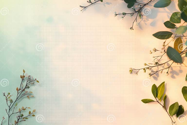 Minimalist Planner Layout Featuring Subtle Grid Lines and Botanical ...