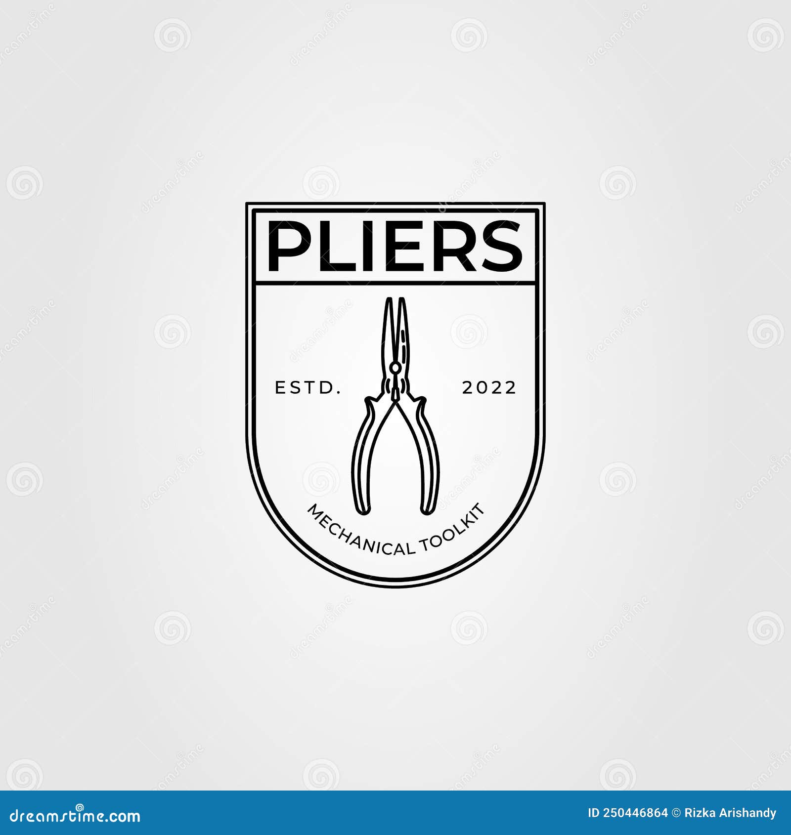 Minimalist Pliers or Mechanical Tong Logo Vector Illustration Design ...