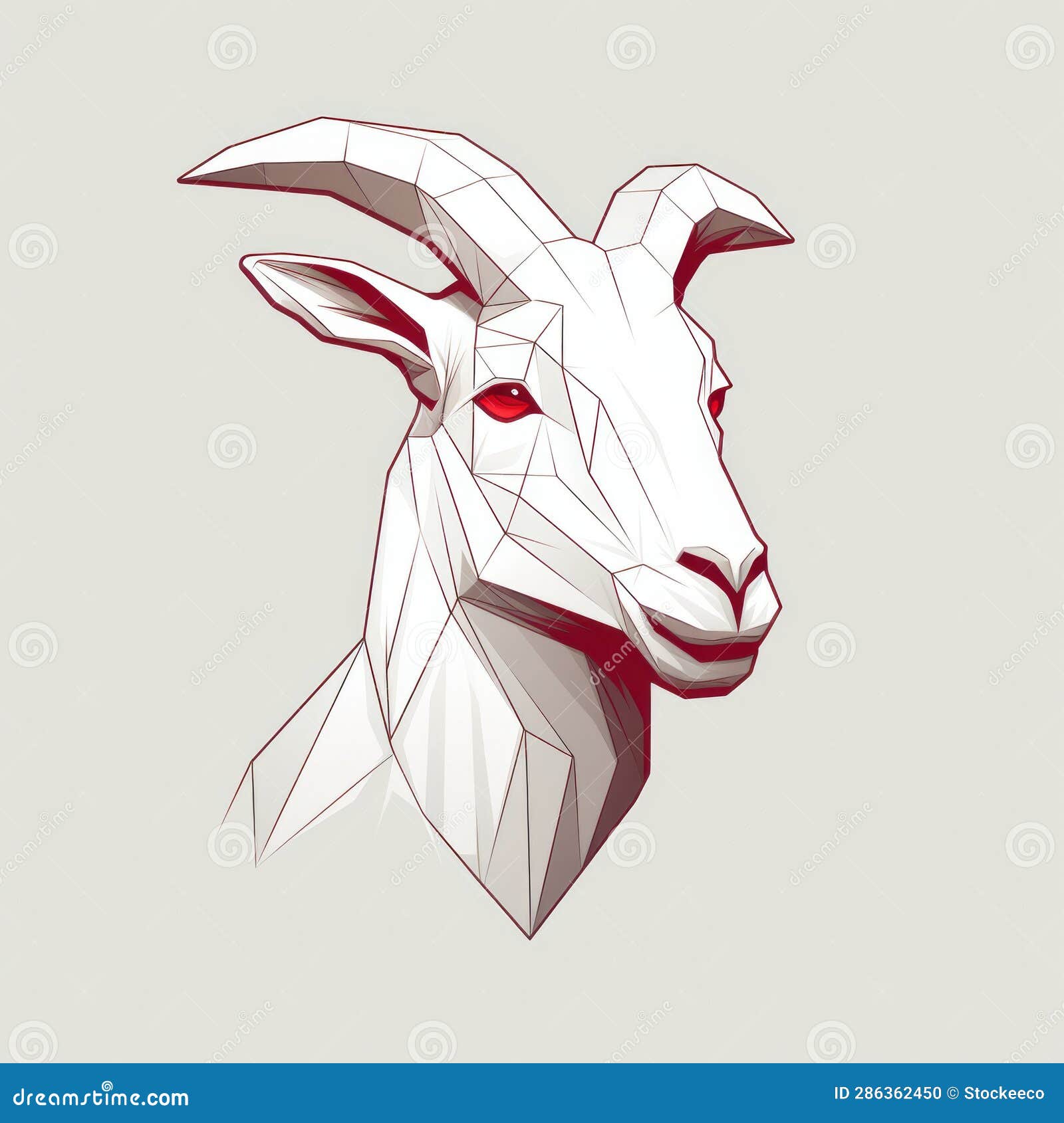 Minimalist Polygonal Goat Head Design with Bold Lines Stock ...