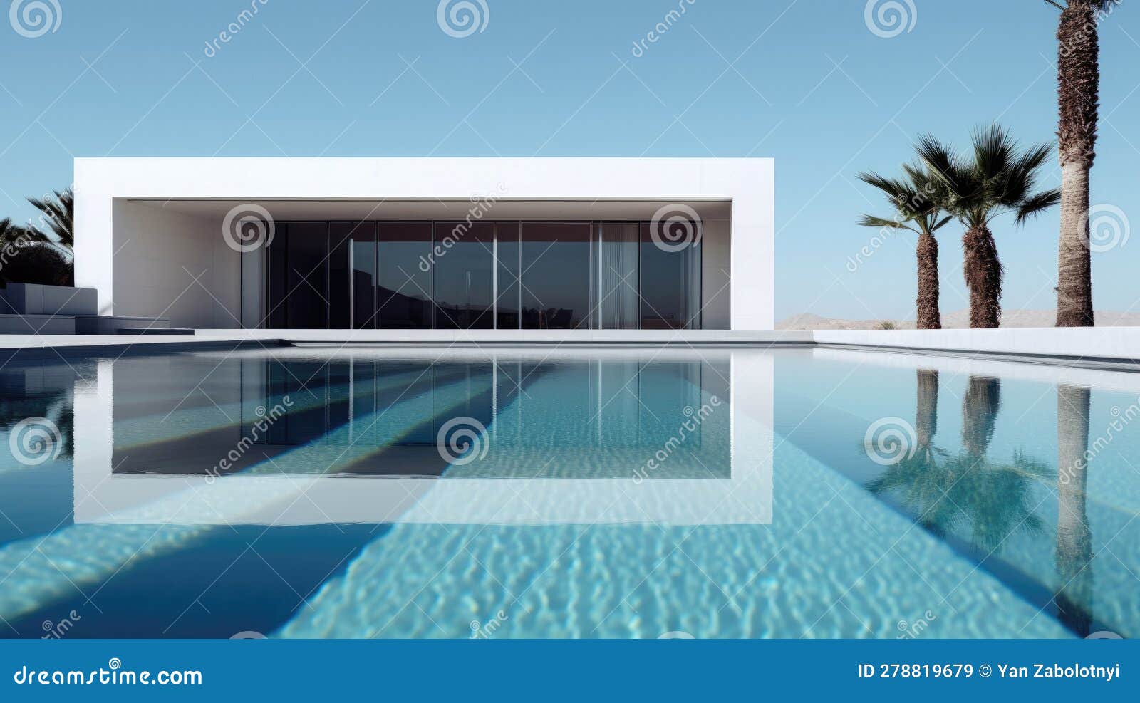 Minimalist Pool with Clean Lines. Generative AI Stock Illustration ...