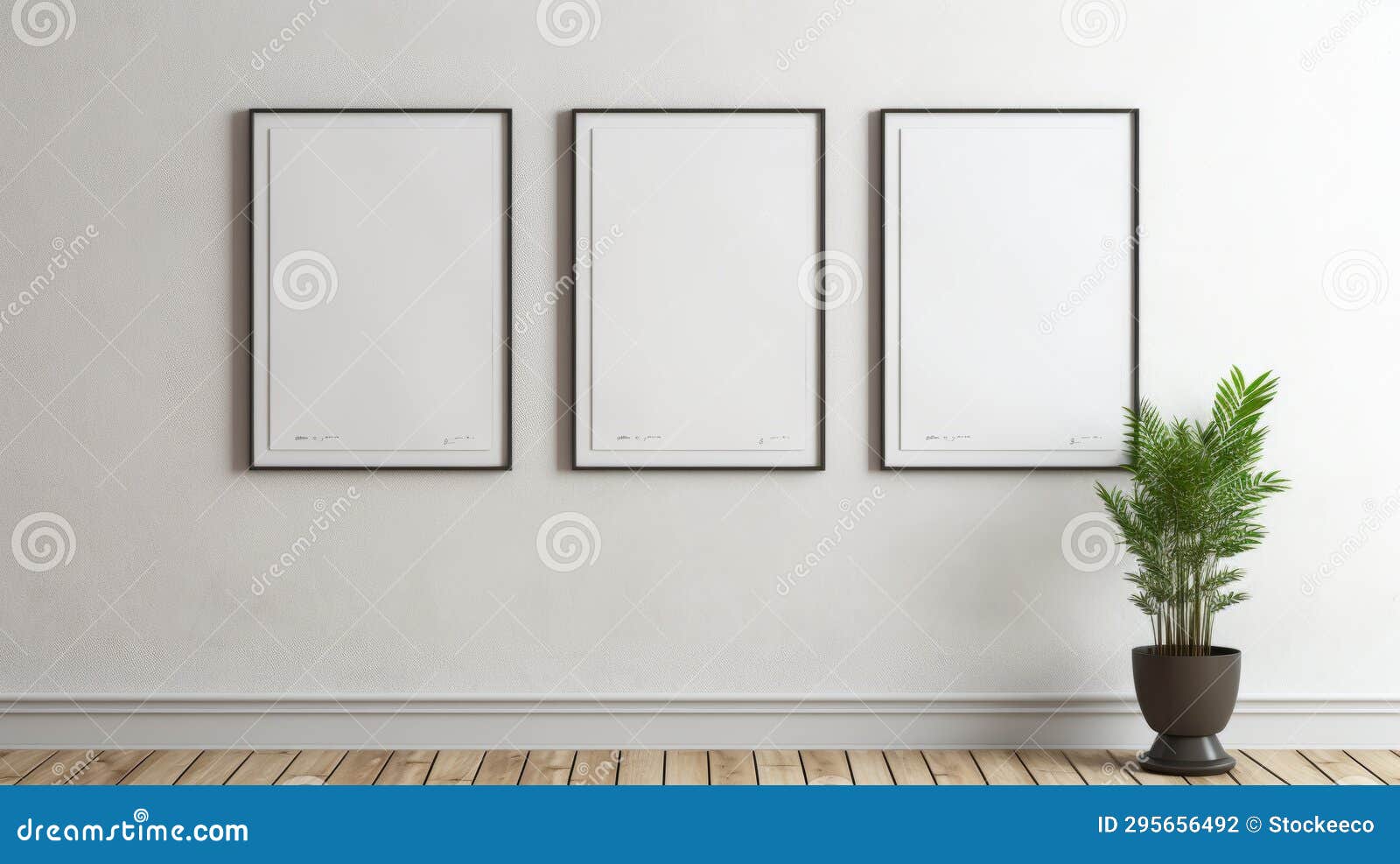 Minimalist Poster Frames With Plant: A Modern Art Installation Stock ...