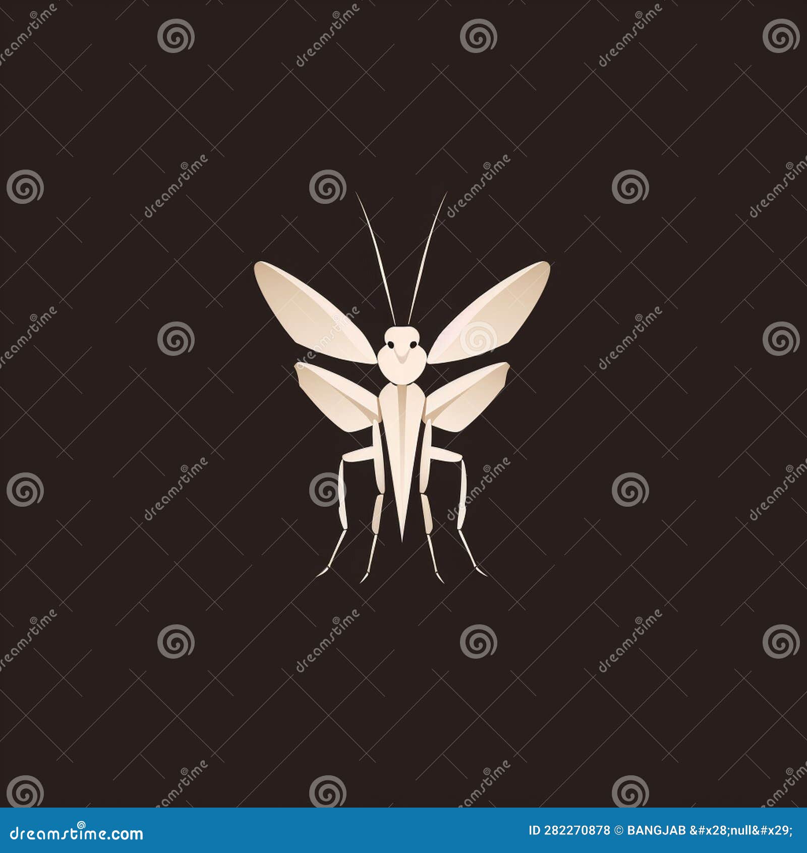 Minimalist Praying Mantis Logo 2D Illustration Stock Illustration ...