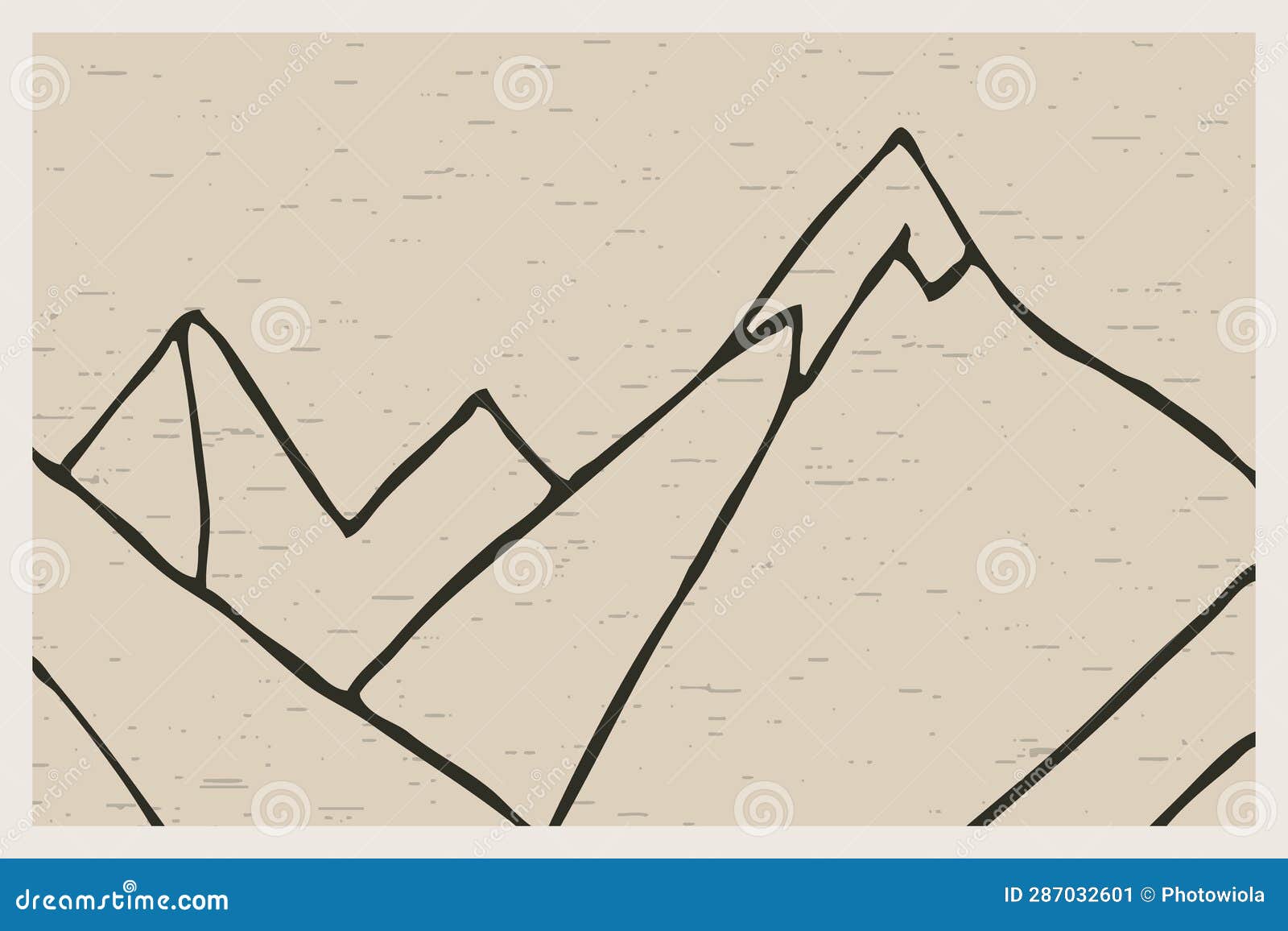 Minimalist Printable Illustration. Mountain Landscape Stock ...