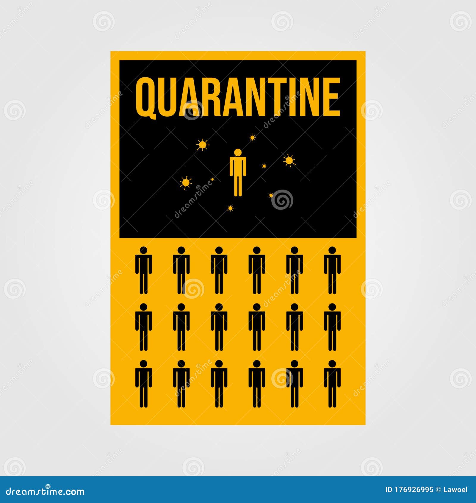 Minimalist Quarantine Human Isolation for Viruses Poster Vector ...