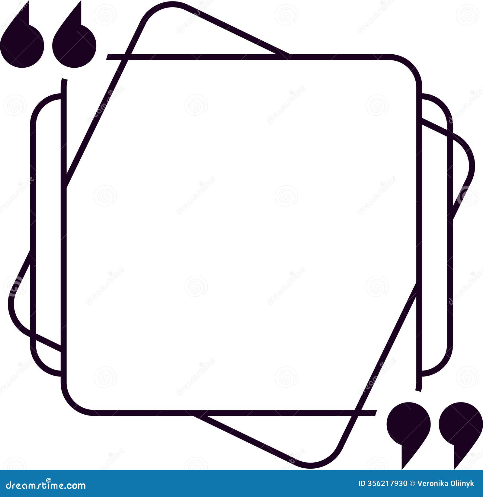 Quote Box Frame Vector. Speech Bubbles, Quotation Marks. Blank Text ...