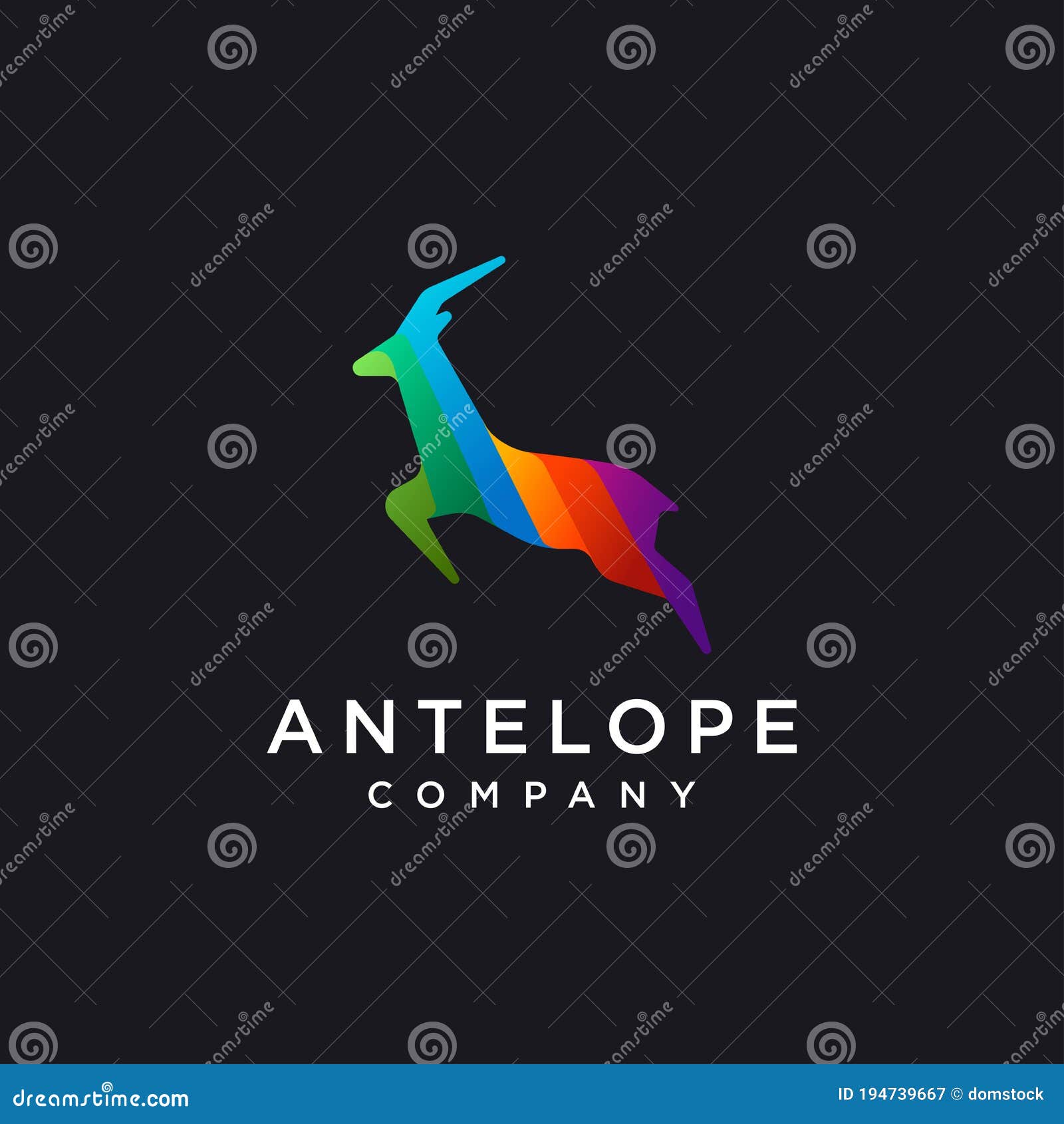 Minimalist Rainbow Antelope Logo Icon Vector Template Stock Vector ...