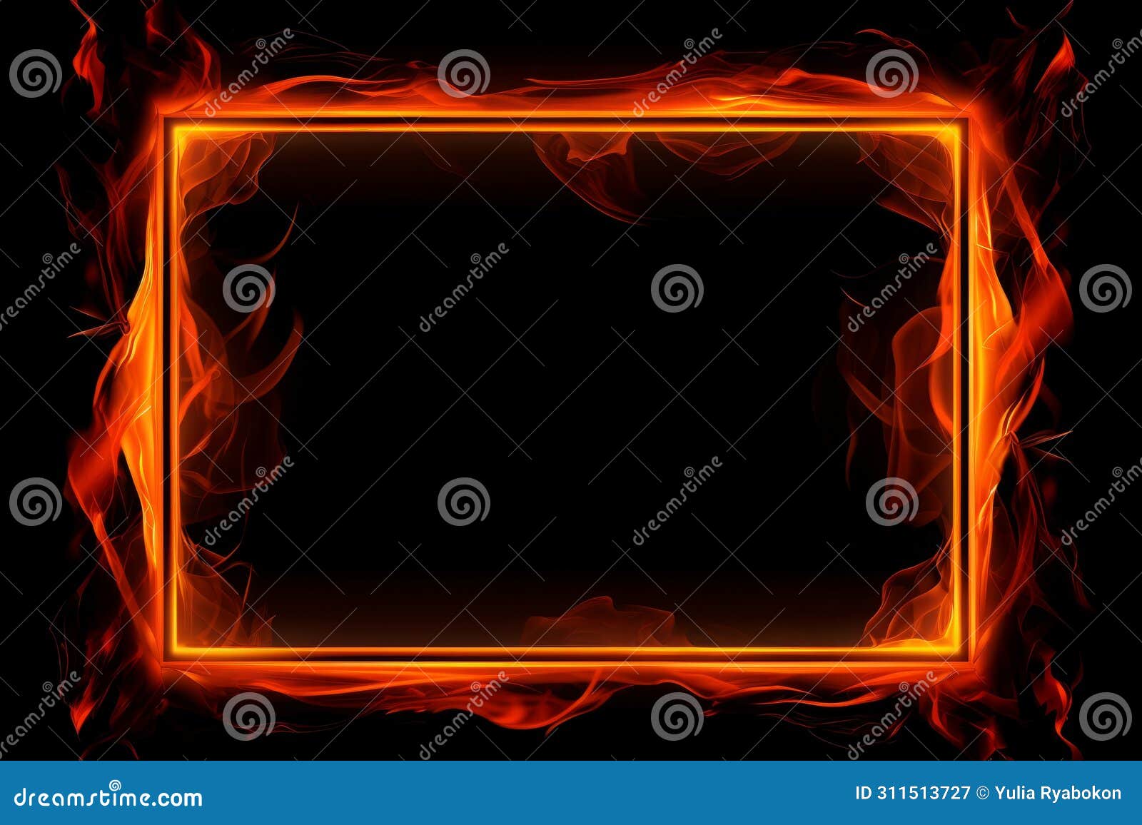 Minimalist Rectangle Fire Frame Simple. Generate Ai Stock Illustration ...