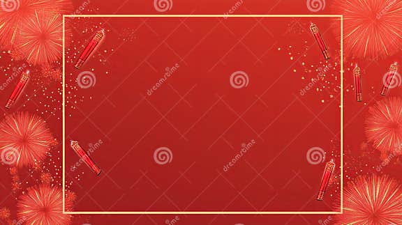 A Minimalist Rectangular Frame with Firecracker Designs Along the Stock ...