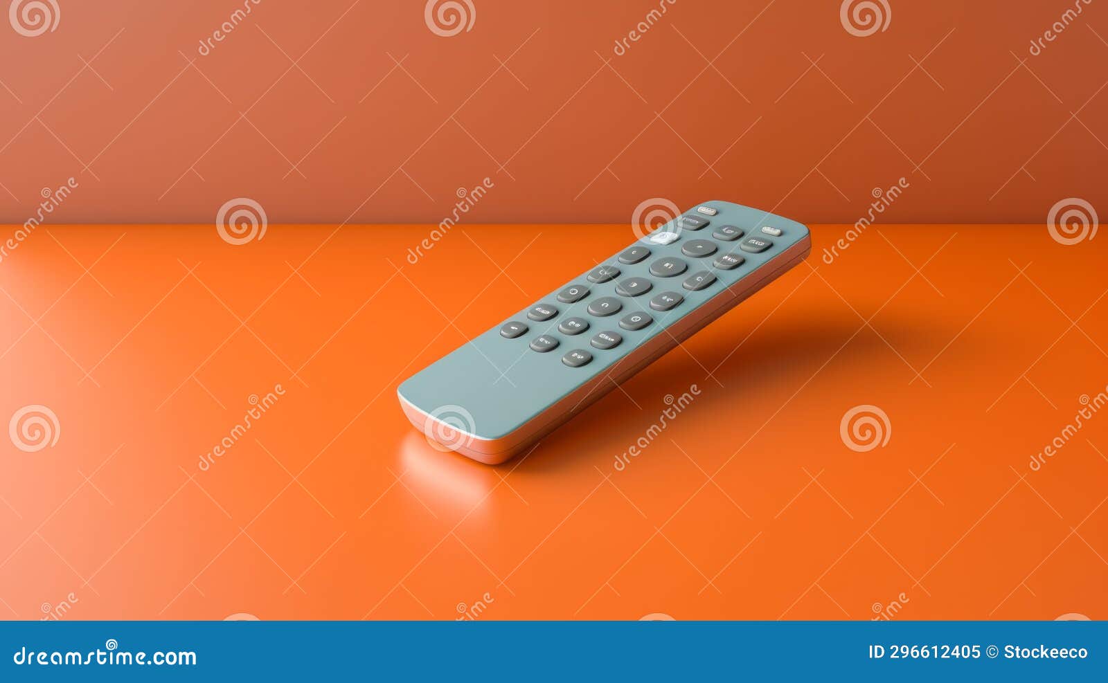 Minimalist Rectangular Remote Control on Orange Surface Stock ...