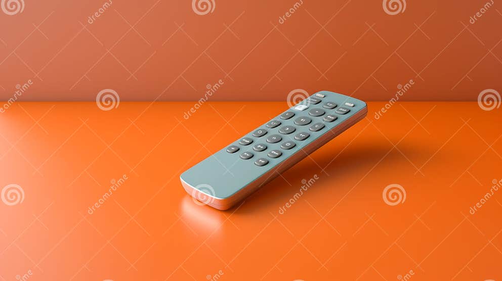 Minimalist Rectangular Remote Control on Orange Surface Stock ...