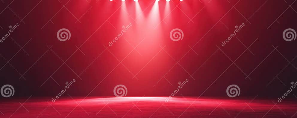Minimalist Red Background with Spotlight Effect Creating Solid Color ...