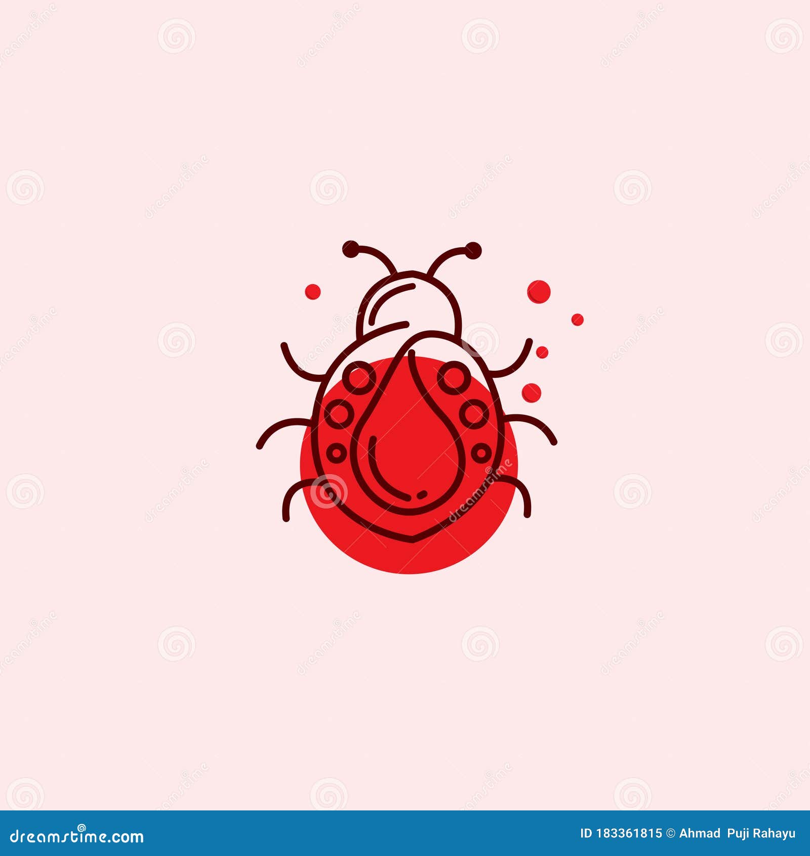 Minimalist Red Bug Logo Design Template Stock Vector - Illustration of ...