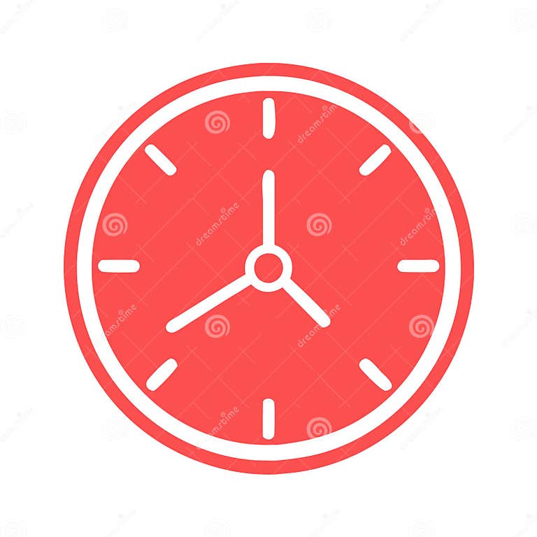Minimalist Red Clock Vector Simple Stylish Design for Graphic Projects ...