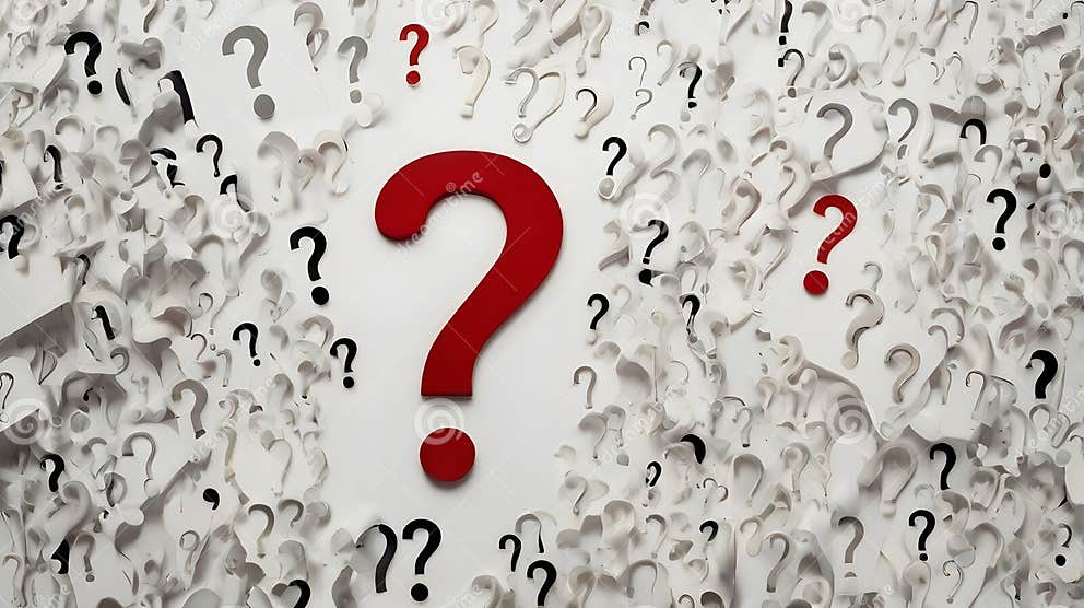 A Minimalist Red Question Mark with a Subtle Shadow Effect on a ...