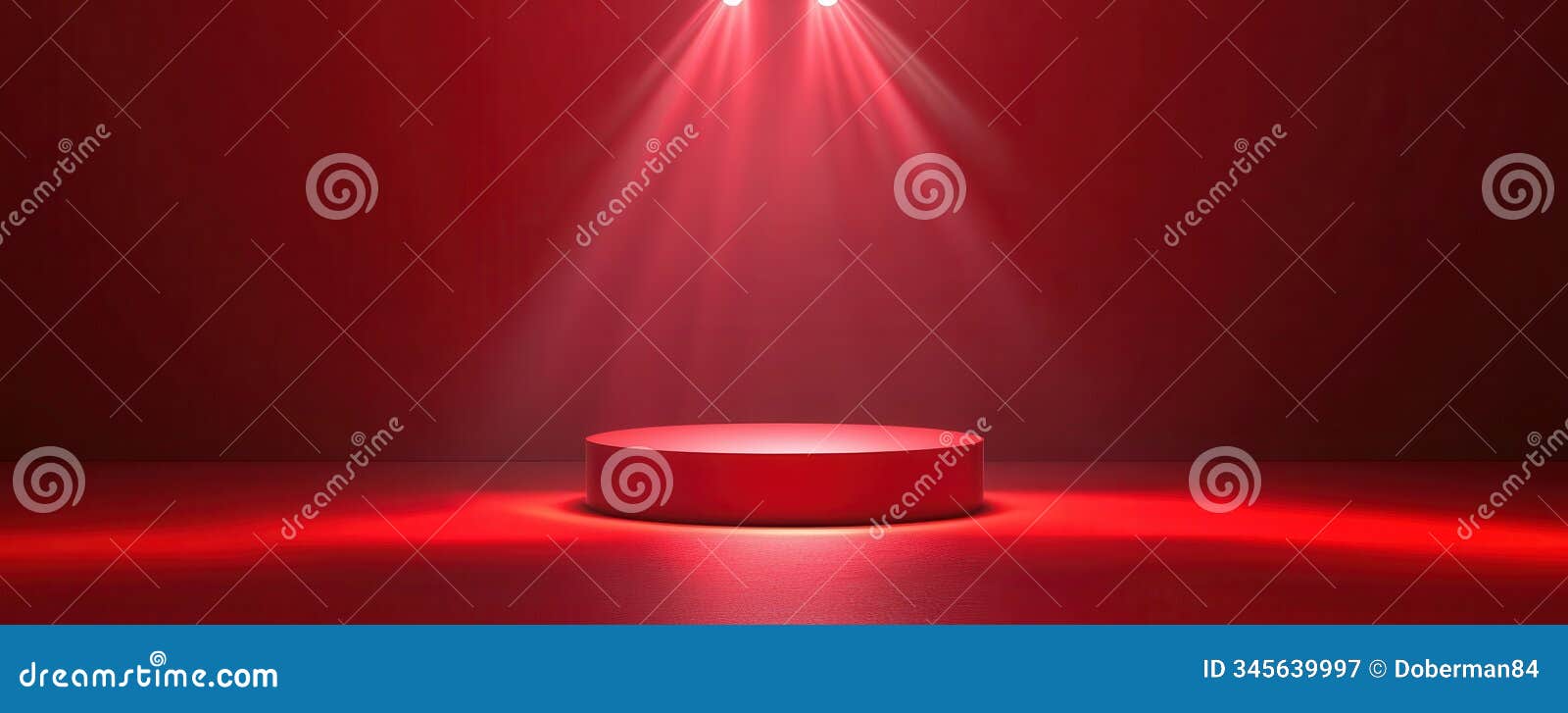 Minimalist Red Stage Background with Spotlight Illumination and ...
