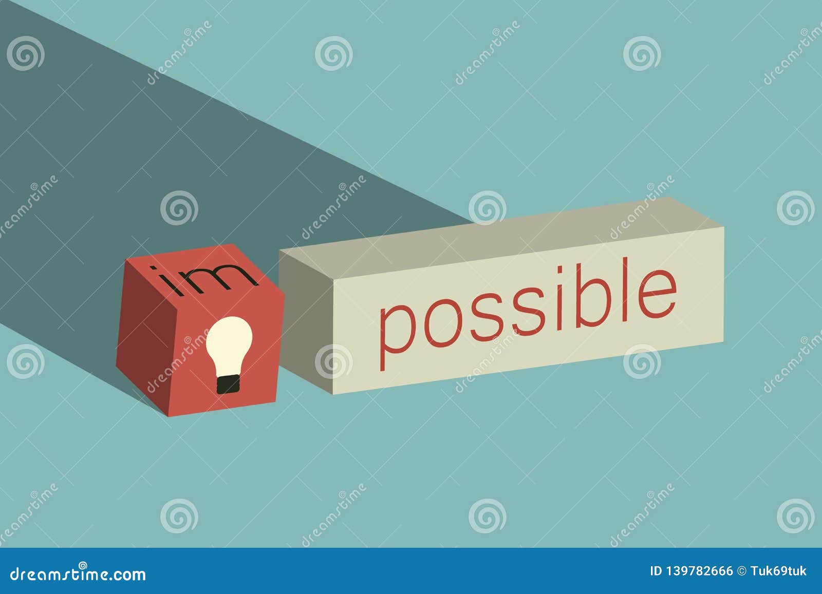 Minimalist Retro Style. Impossible is Possible Concept Stock Vector ...