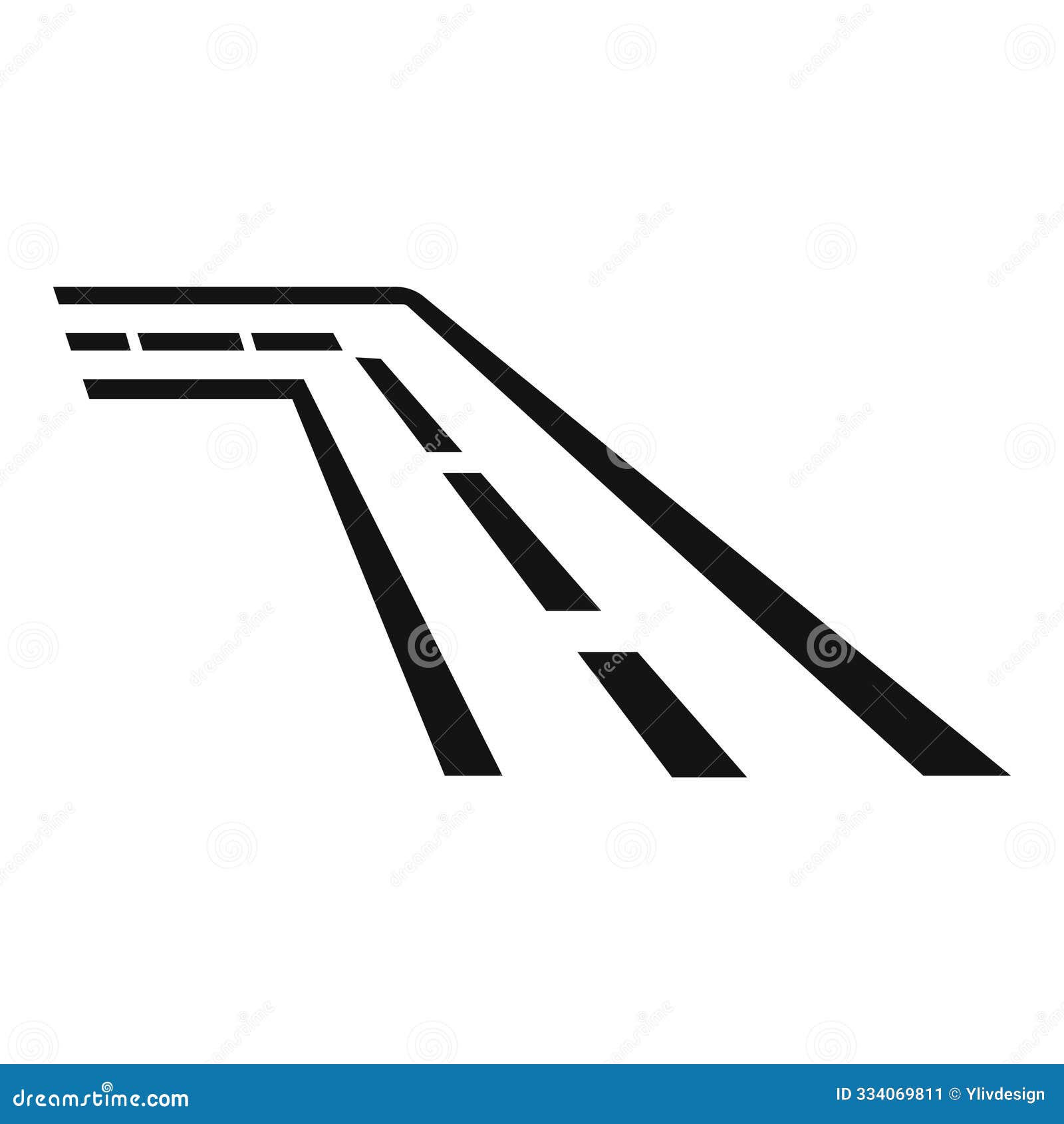 Minimalist Roadway Turning Corner Icon Stock Illustration ...