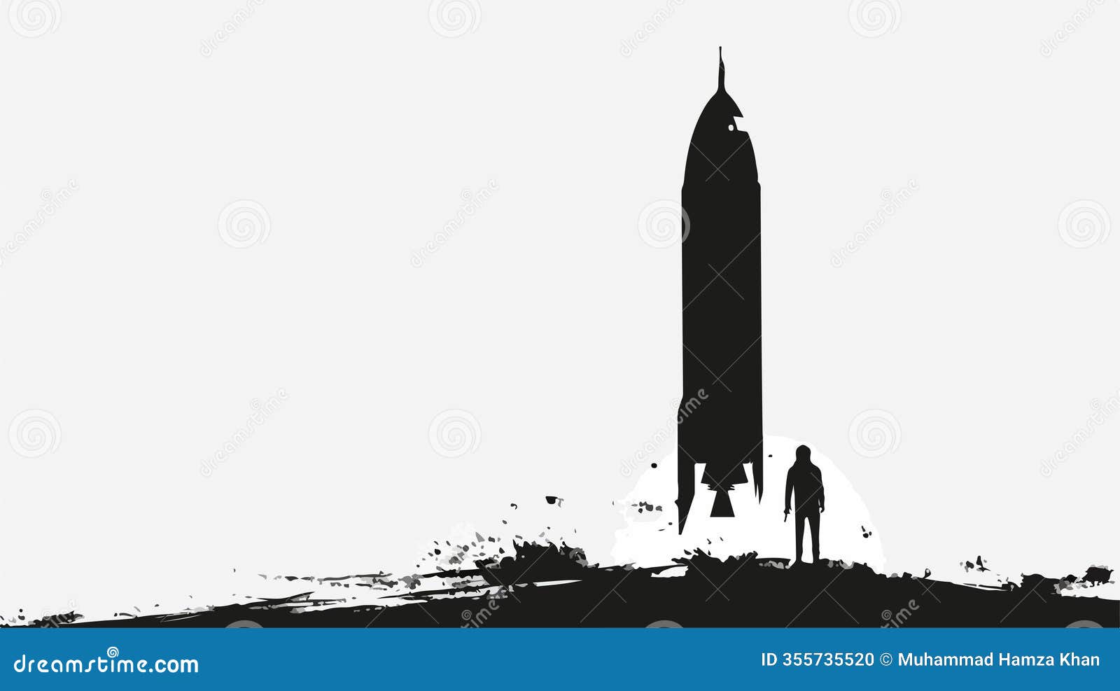 Rocket Minimalist Silhouette Modern Design Concept Stock Vector ...