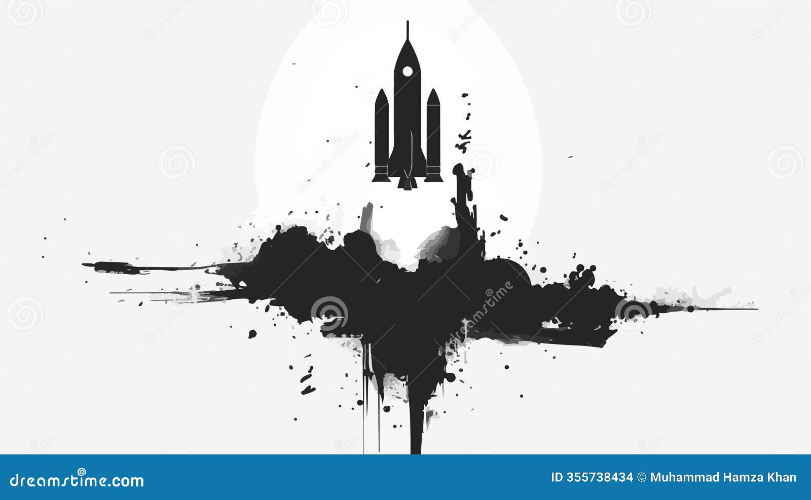 Rocket Minimalist Silhouette Modern Design Concept Stock Vector ...