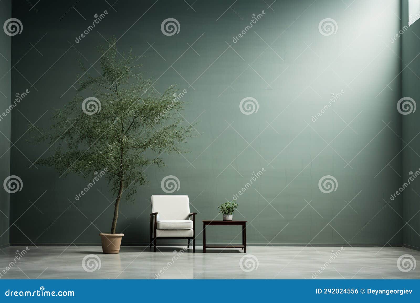 Minimalist Room. Clear Wall. Sun Rays from the Window Stock ...