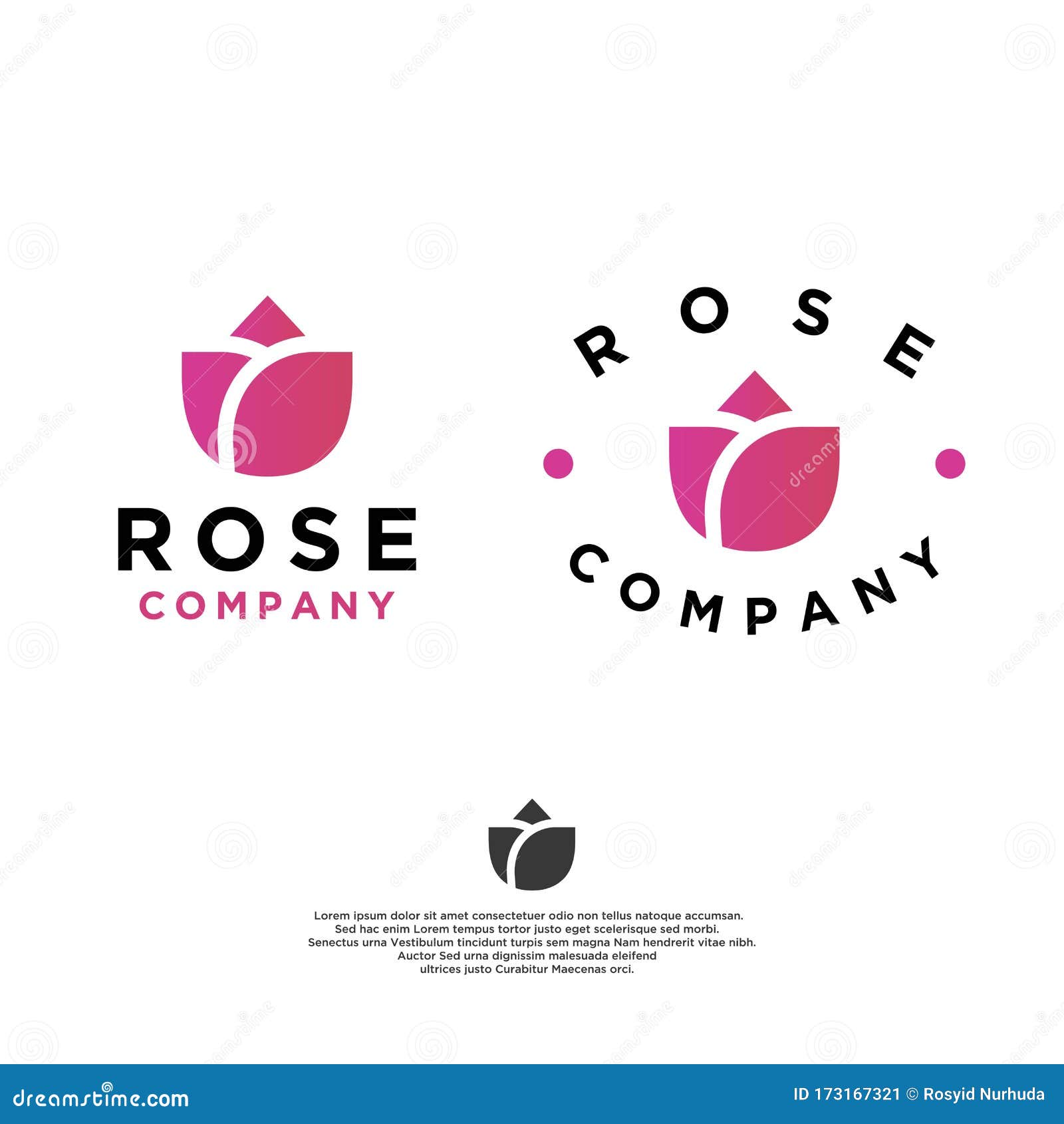 Minimalist Rose Flower Logo Icon Design Template. Cartoon Vector ...