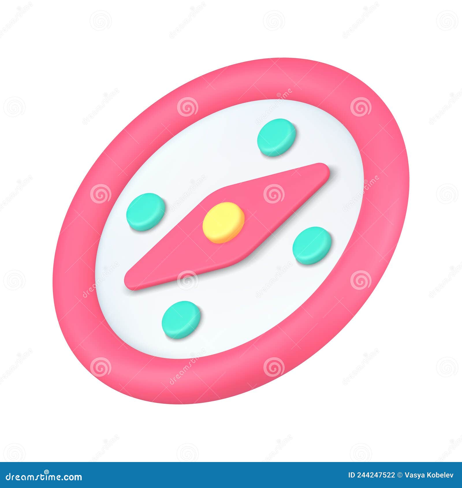 Minimalist Round Analog Compass with Arrow Pointing Direction Realistic ...