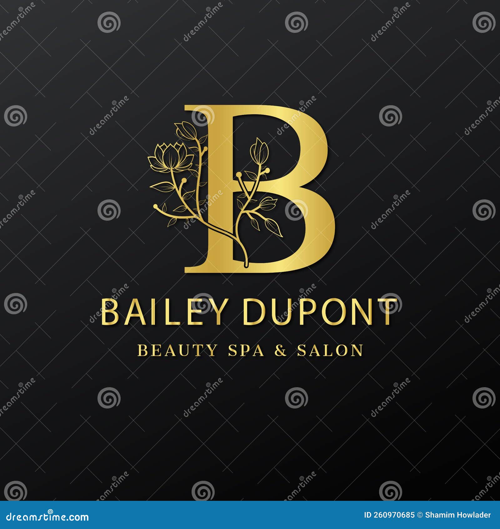 Minimalist Round B Initial Letter Floral Beauty Logo Stock Vector ...