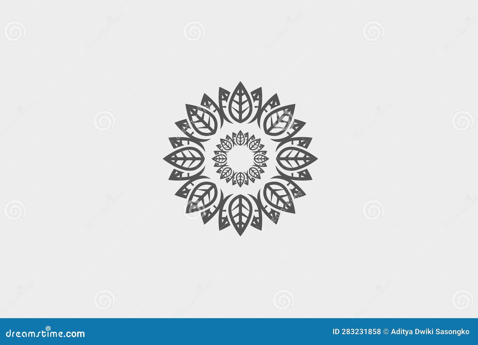 Minimalist Round Leaves Logo Stock Vector - Illustration of emblem ...