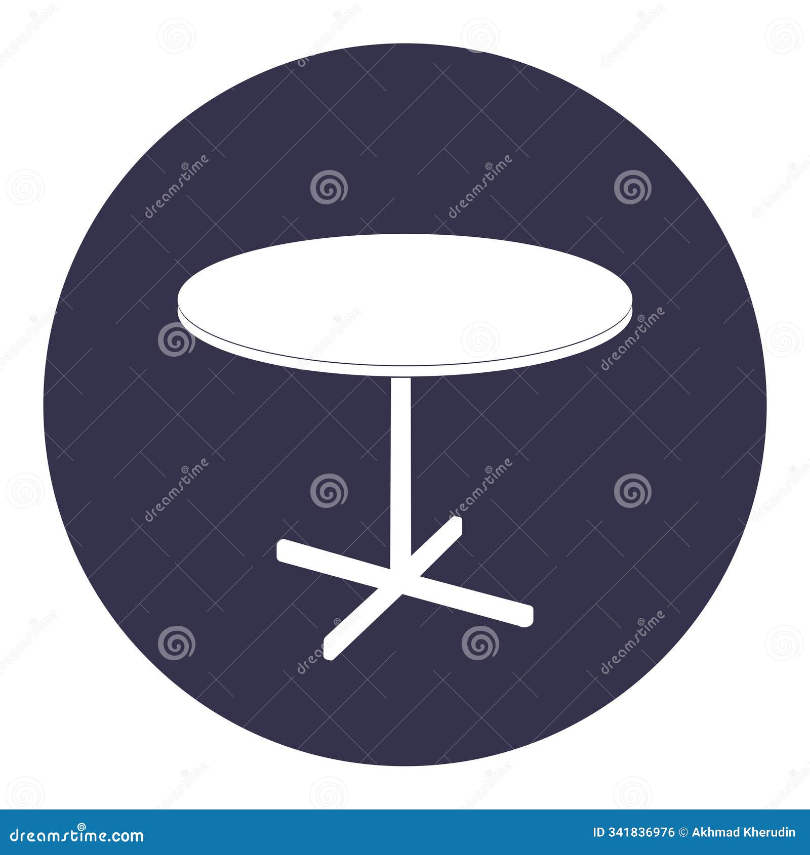 Minimalist Round Table Icon Stock Illustration - Illustration of grey ...