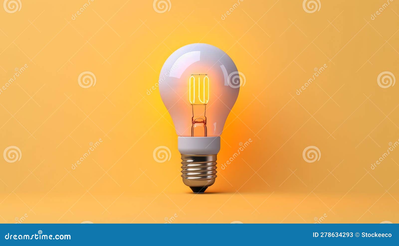 Minimalist 1980s Light Bulb Design Stock Illustration - Illustration of ...