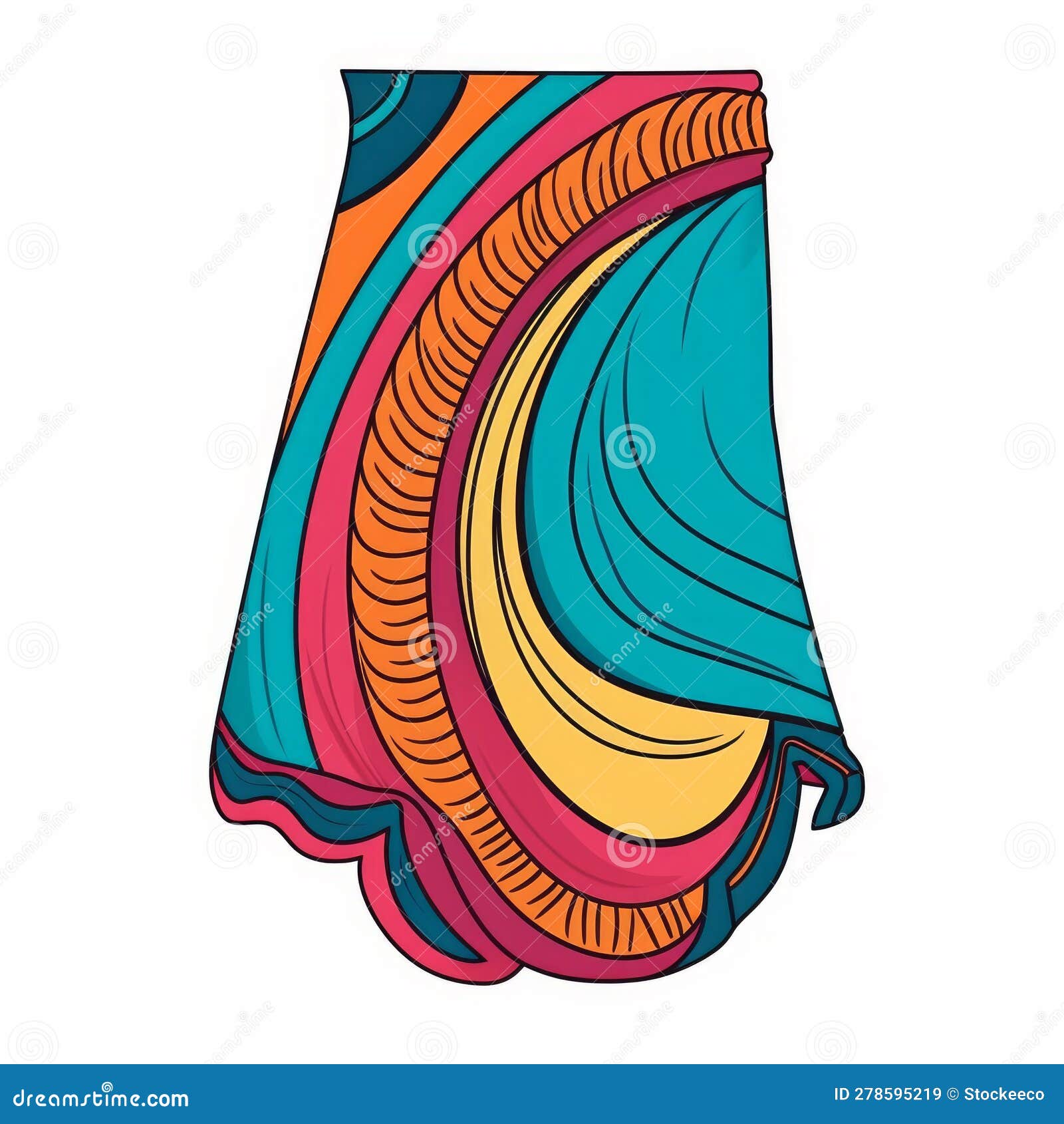Minimalist Sarong Design Graphic in Colorful Vector Stock Illustration ...