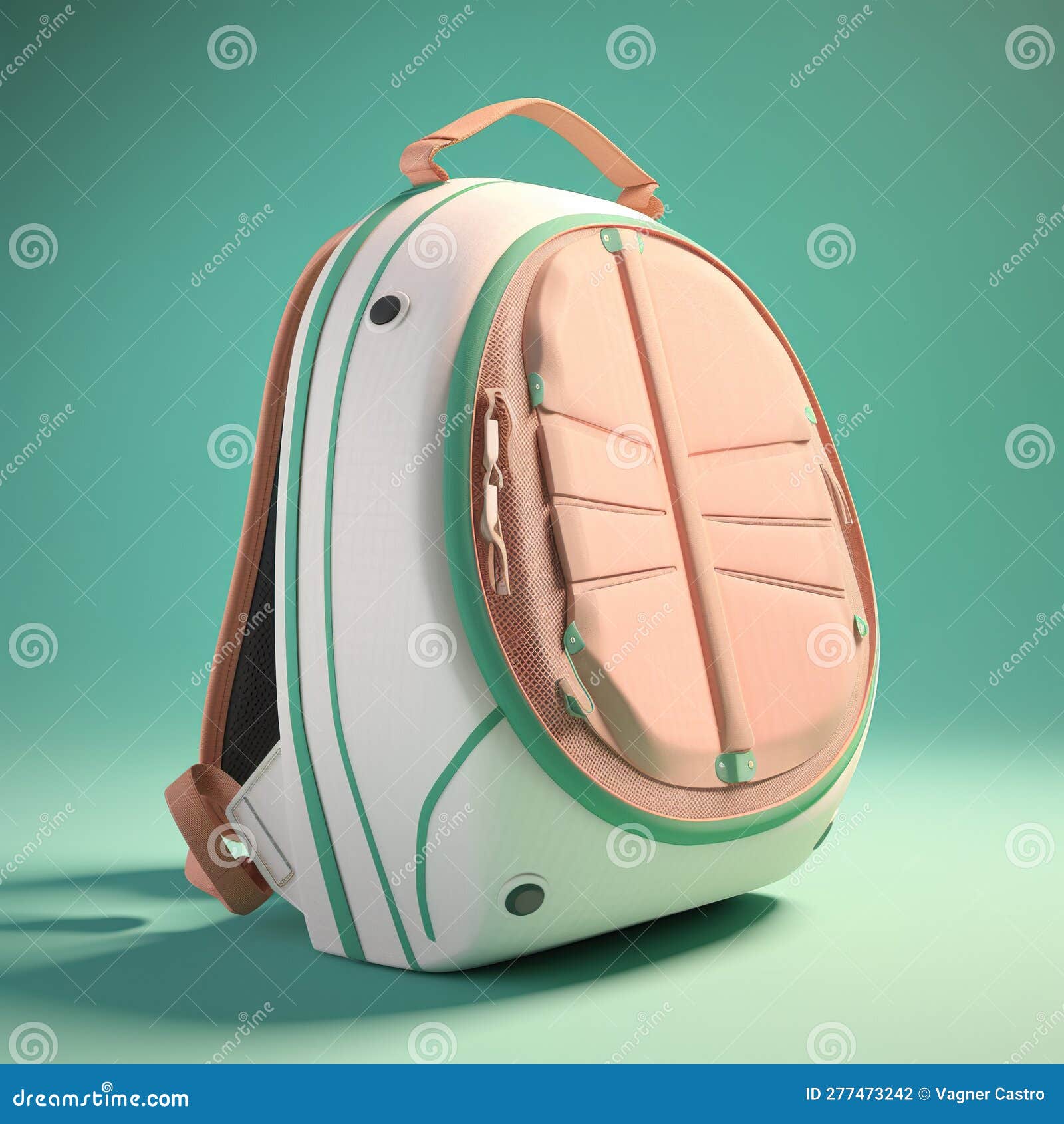 Minimalist Scene of a Small Melon Shaped Backpack School Stock ...
