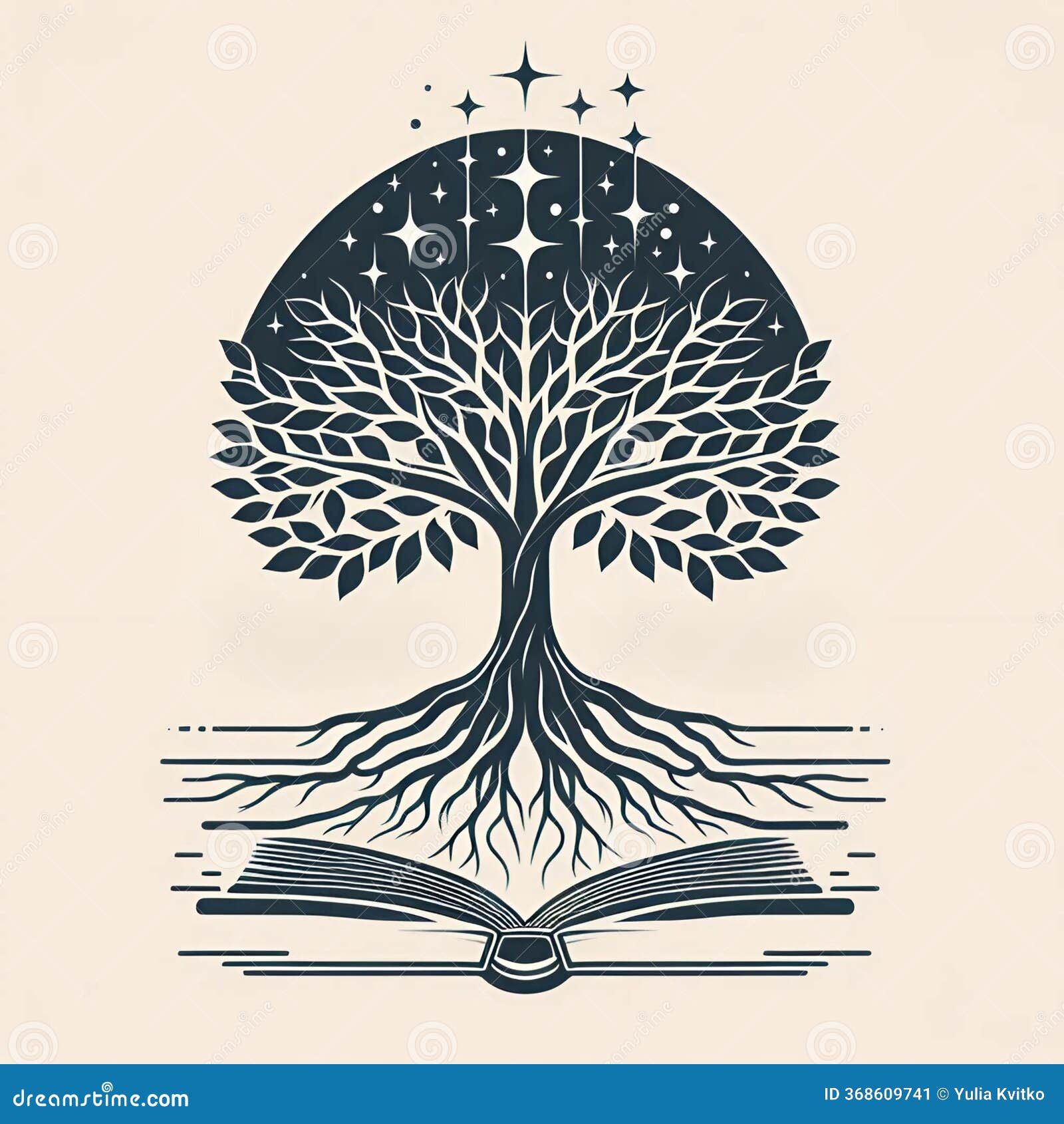 A Minimalist, Schematic Illustration: A Tree With Its Roots Deeply ...